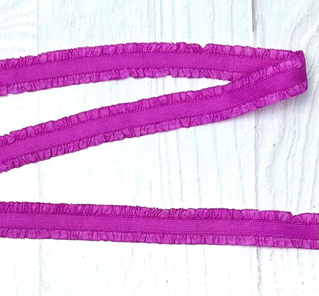 1/2" Hot Pink Ruffle Double Sided Solid Fold Over Elastic - Elastic for ...