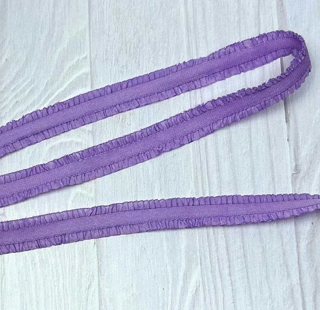 1/2" Lavender Ruffle Double Sided Solid Fold Over Elastic - Elastic for ...