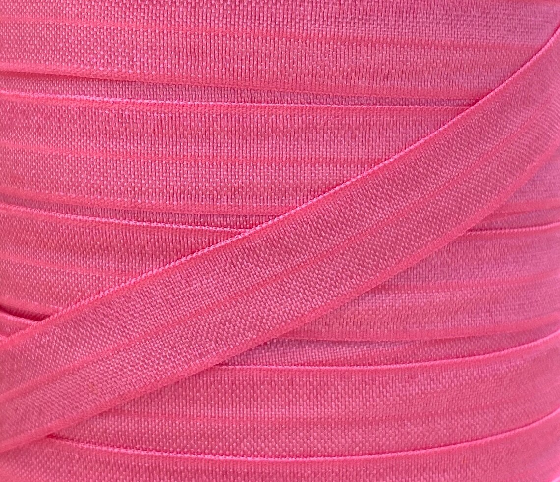 5/8" Hot Pink Fold Over Elastic - Elastic for Baby Headbands and Hair ...