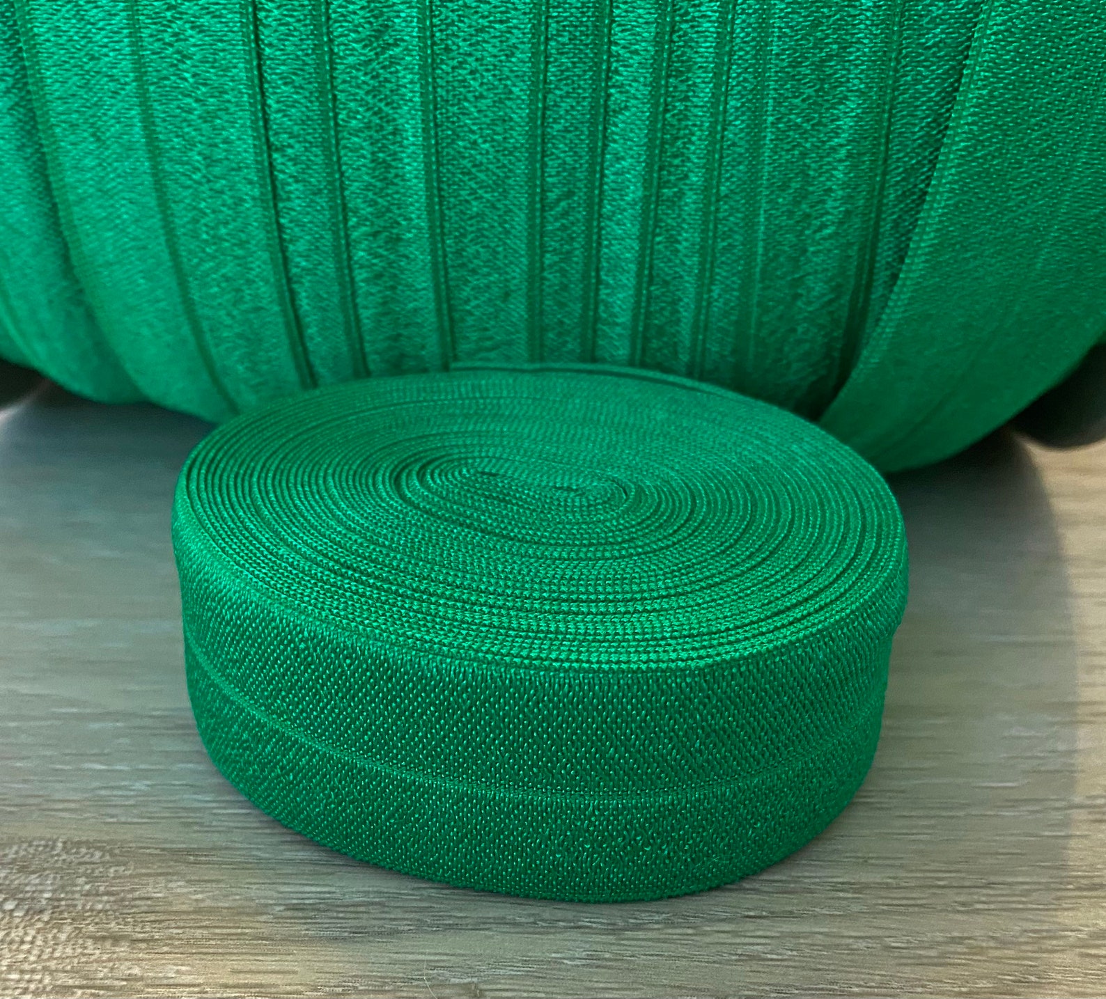 One Inch Emerald Green Fold Over Elastic - Emerald Green 1" Elastic for ...