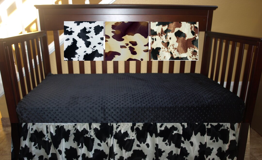 Cow Print Crib Bed Skirt, Western Nursery Decor, Ruffled 14" Drop - Etsy