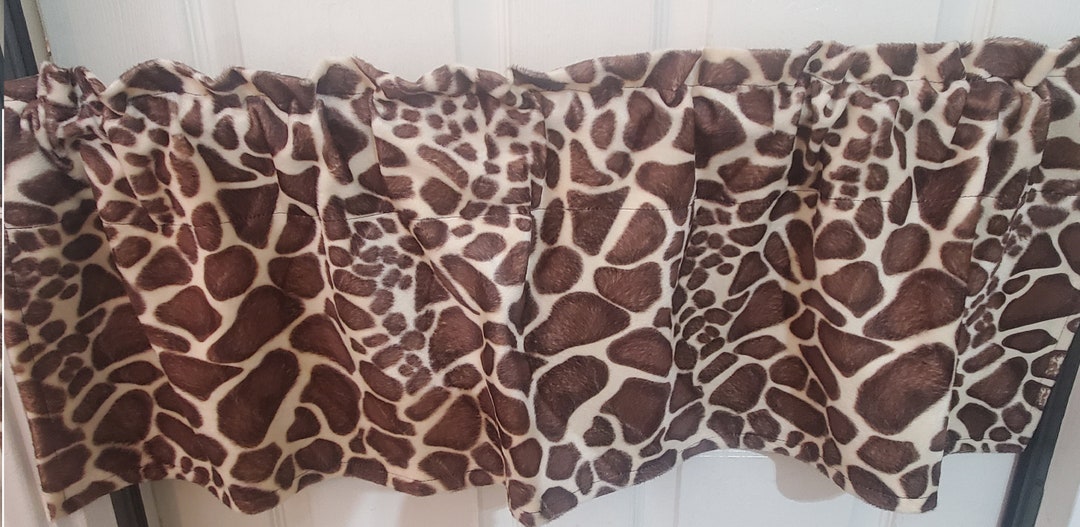 Giraffe Animal Print Window Valance Safari Window Valance - Etsy