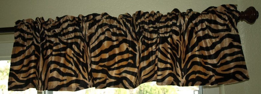 Animal Print Window Valance Leopard Zebra Giraffe Cowhide Pony | Etsy