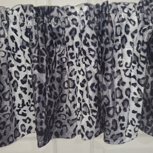 Animal Print Window Valance Leopard Print Snow Safari Window Valance - Etsy