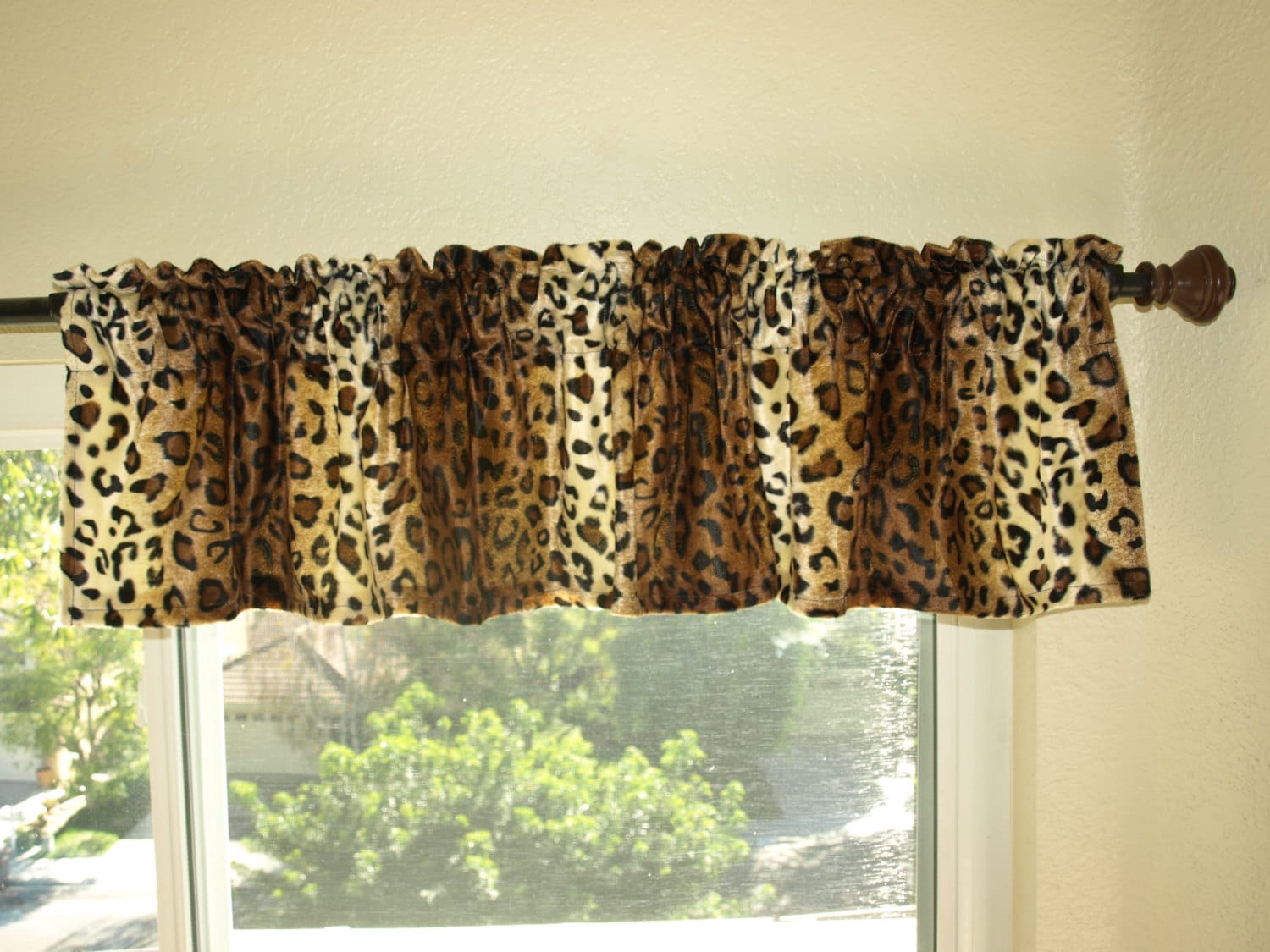 Animal Print Window Valance Leopard Zebra Giraffe Cowhide Pony Safari ...