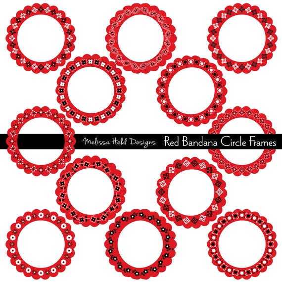 Red Bandana Border Clip Art