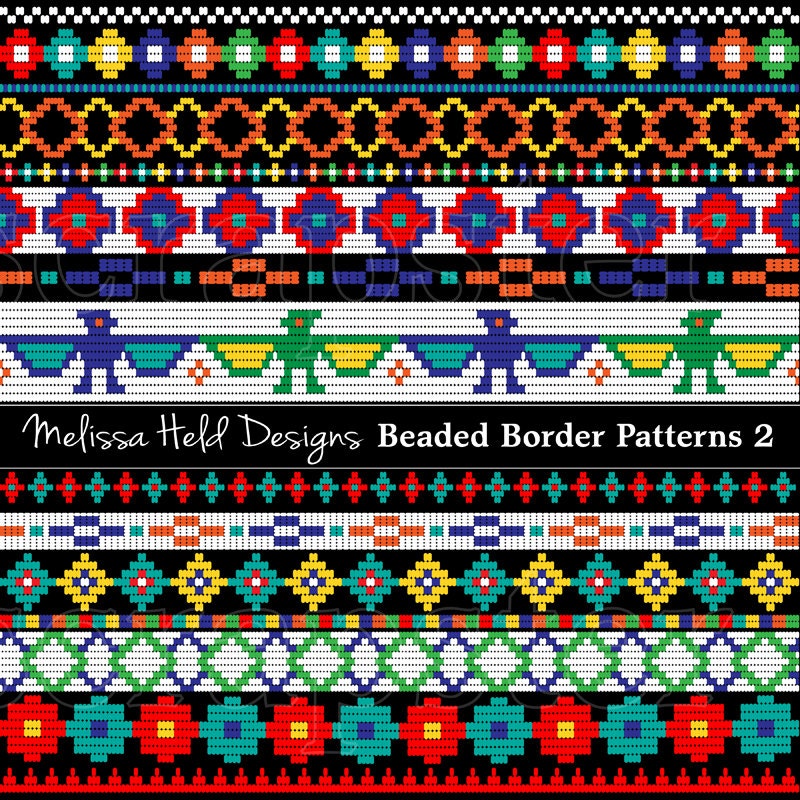 Beaded Border Patterns Digital Clipart 2 - Etsy