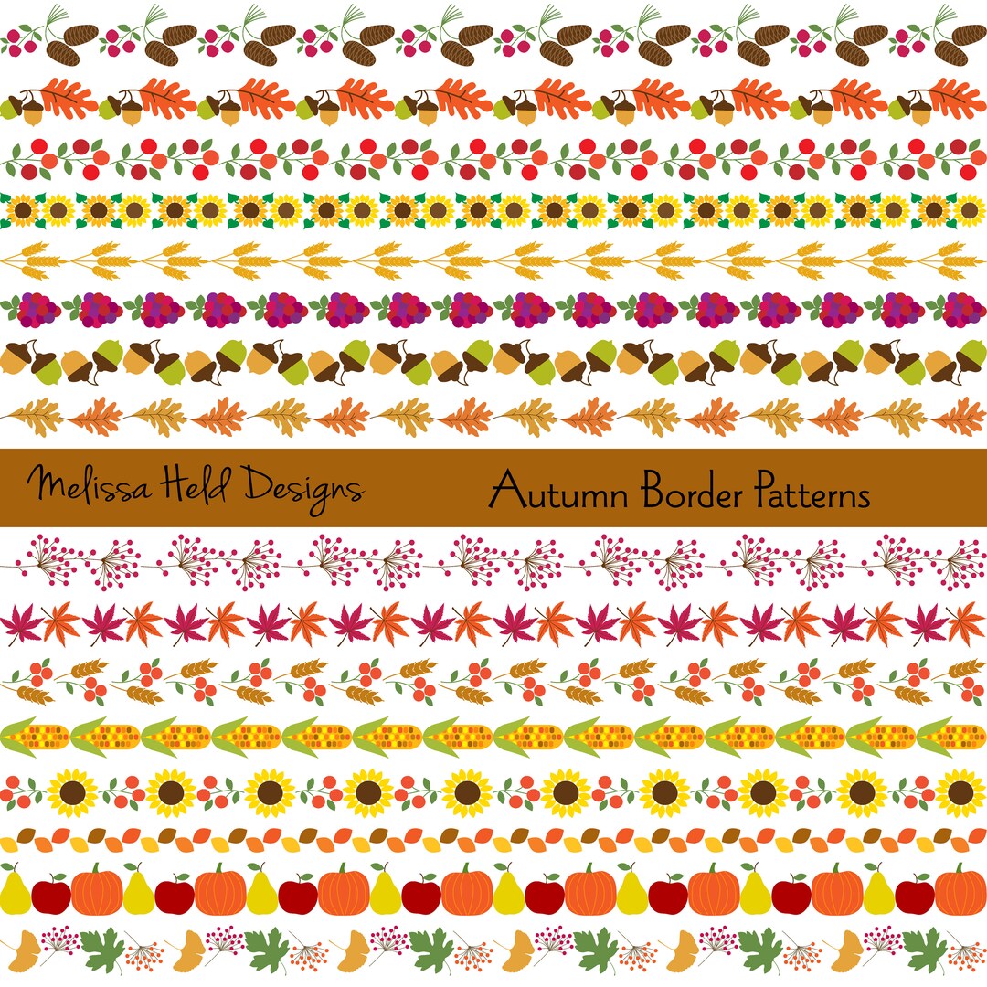 Autumn Digital Border Patterns - Etsy
