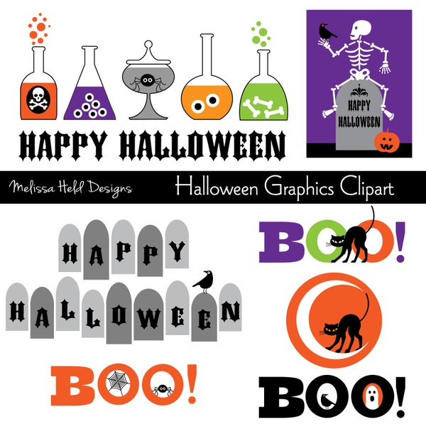 Halloween Digital Clipart - Etsy