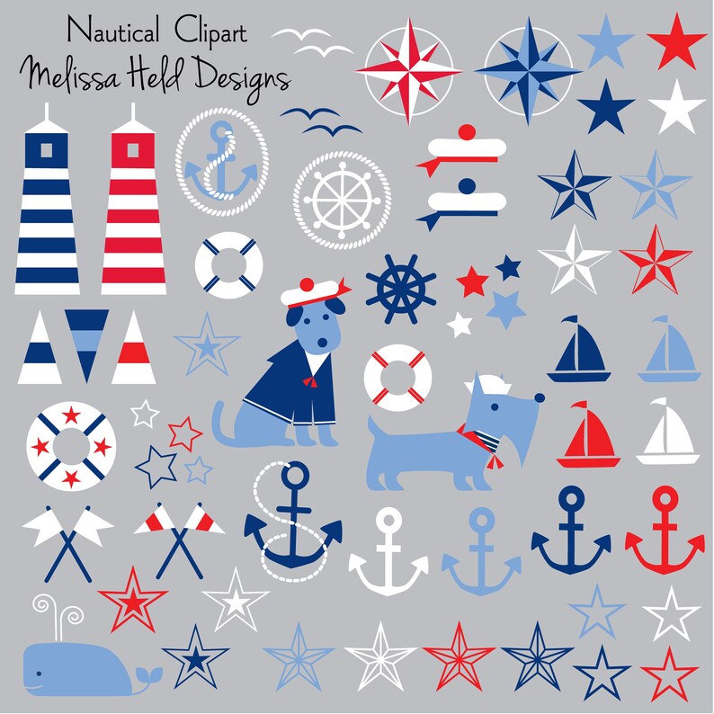 Nautical Digital Clipart - Etsy