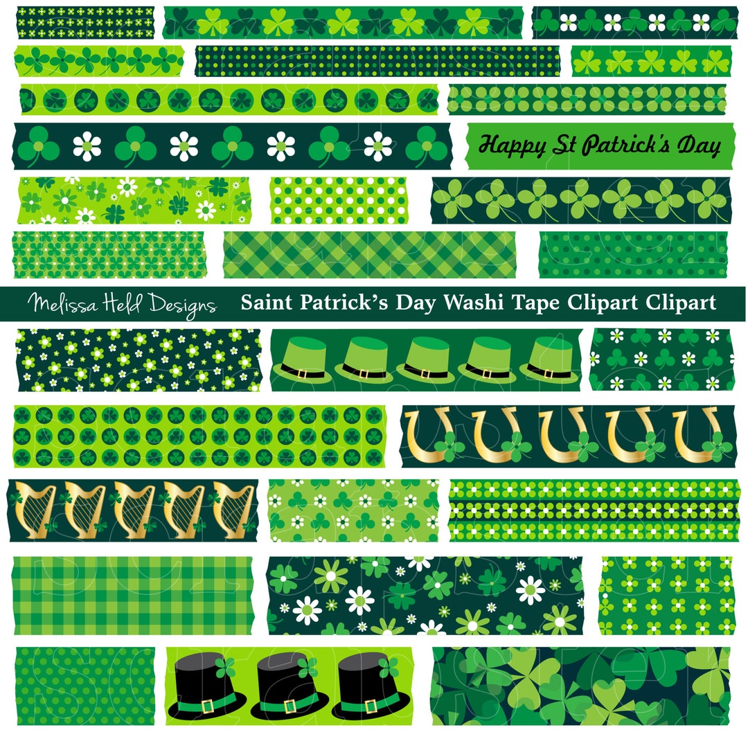 Saint Patrick's Day Washi Tape Digital Clipart - Etsy