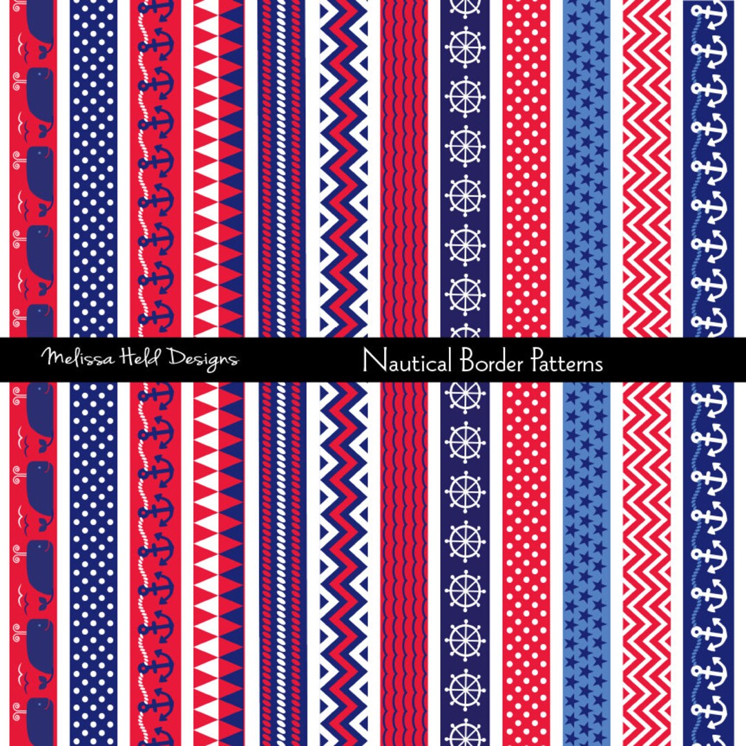 Nautical Border Patterns Digital Clipart - Etsy