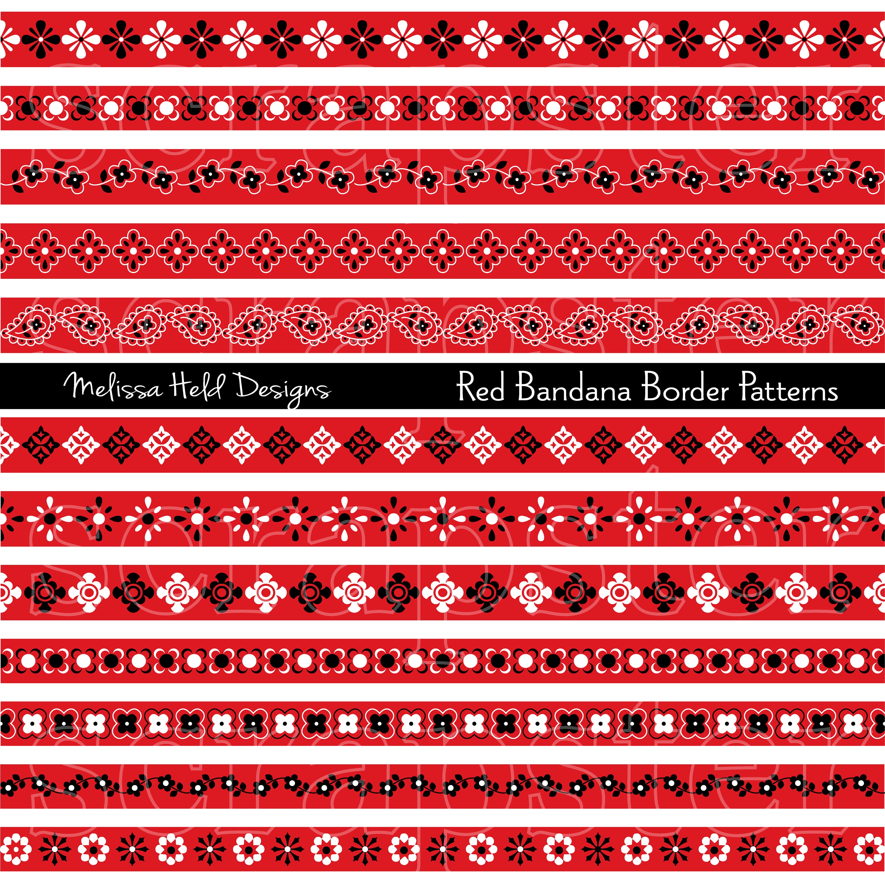 Red Bandana Border Clip Art