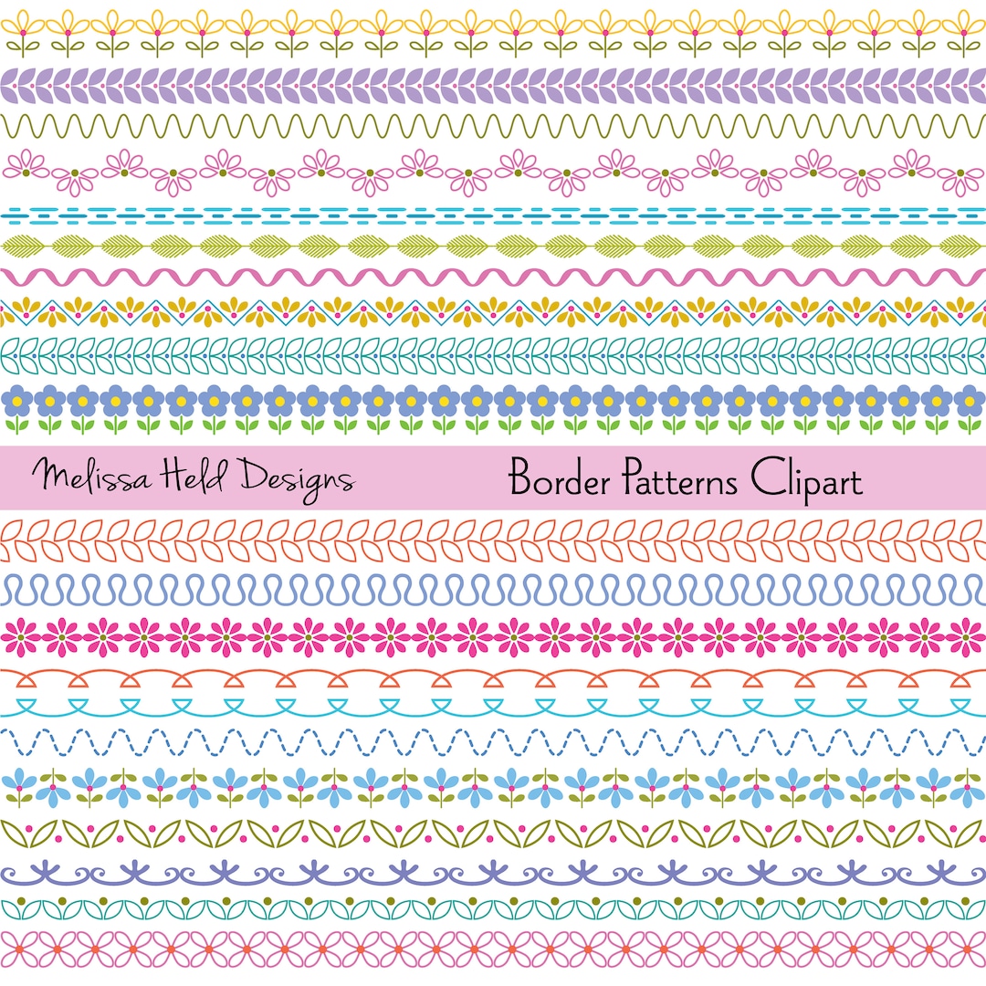 Decorative Border Patterns Digital Clipart - Etsy