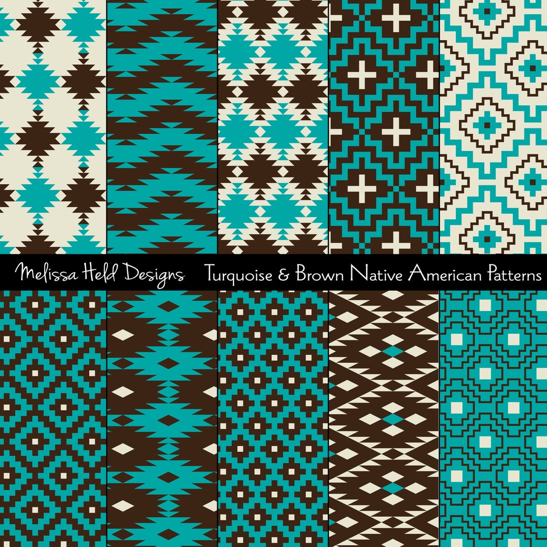 Blue Native American Digital Patterns - Etsy