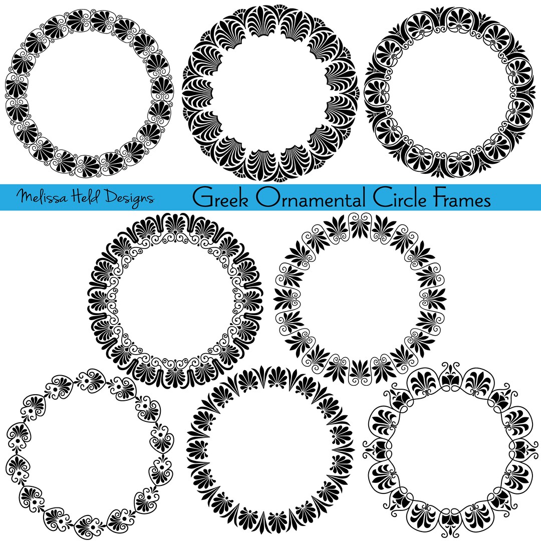 Greek Ornamental Circle Digital Frames - Etsy
