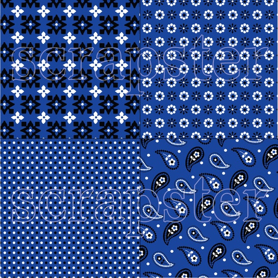 Blue Bandana Patterns