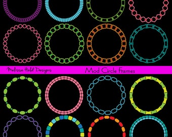 Patterned Circle Frames Digital Clipart | Etsy