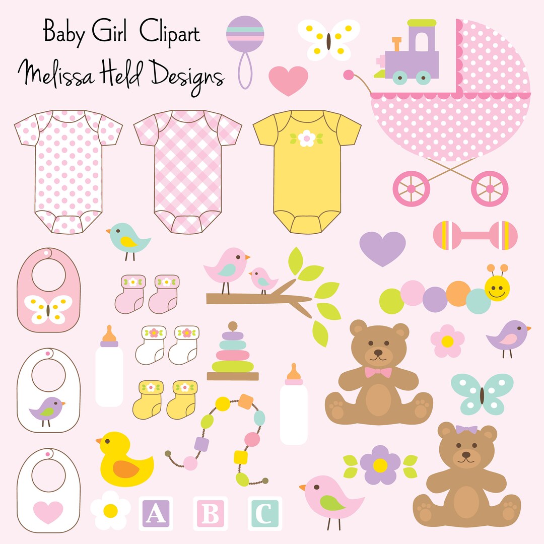Baby Girl Digital Clipart - Etsy