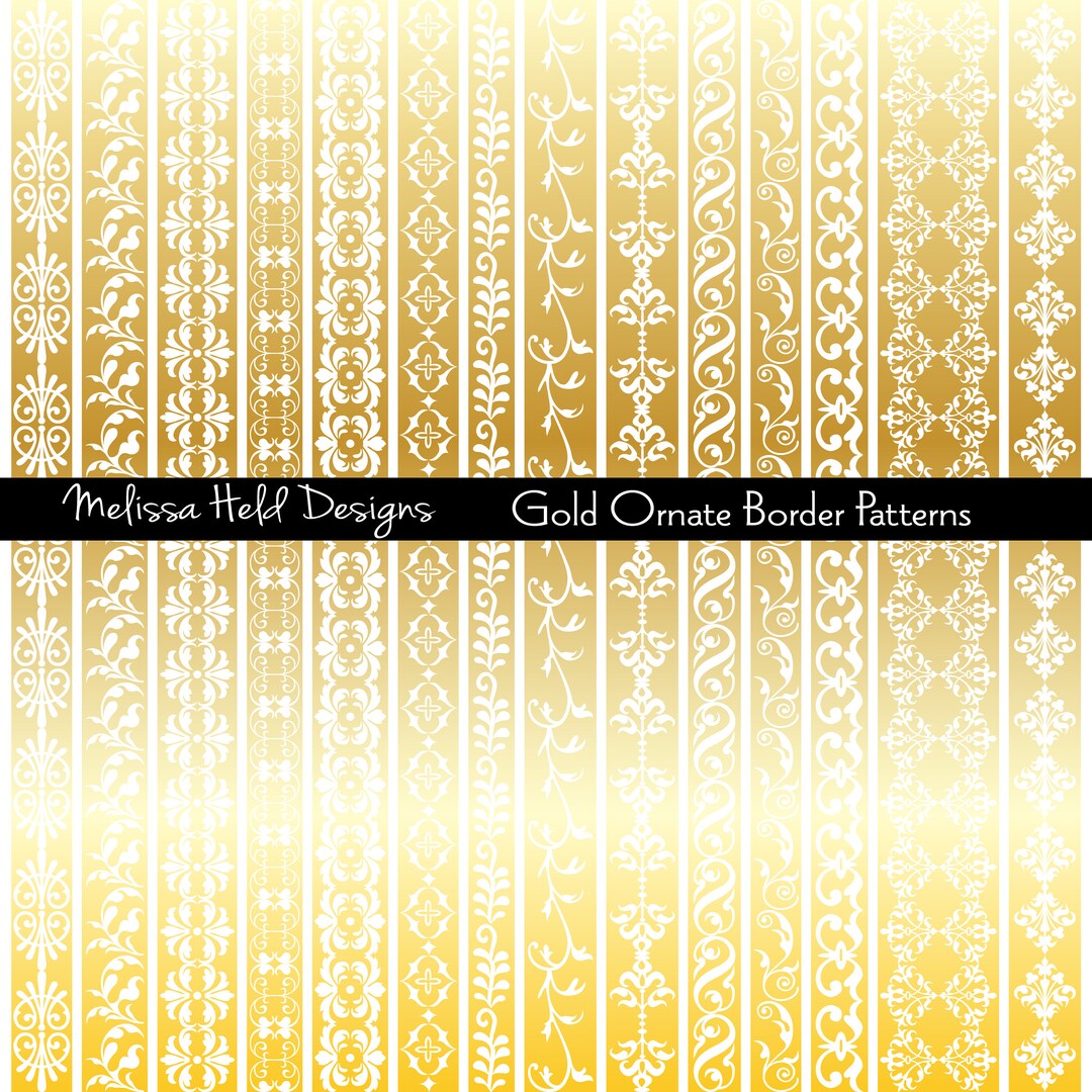 Gold Ornate Digital Border Patterns - Etsy