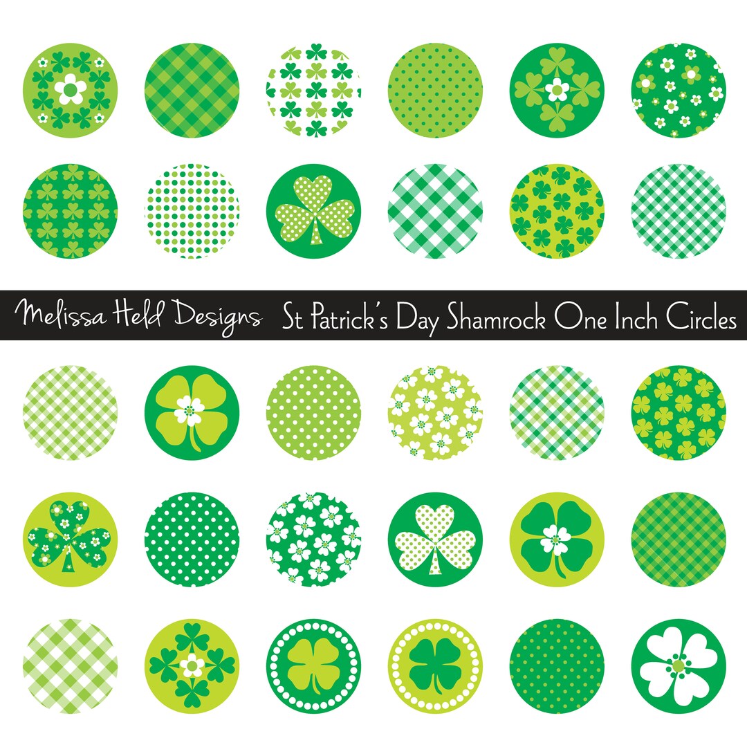 Shamrock One Inch Circles Digital Clipart - Etsy