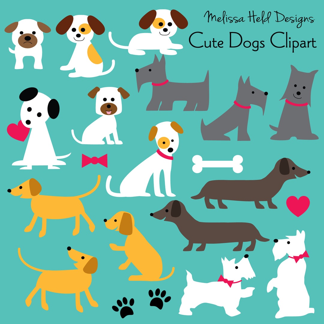 Cute Dogs Digital Clipart - Etsy