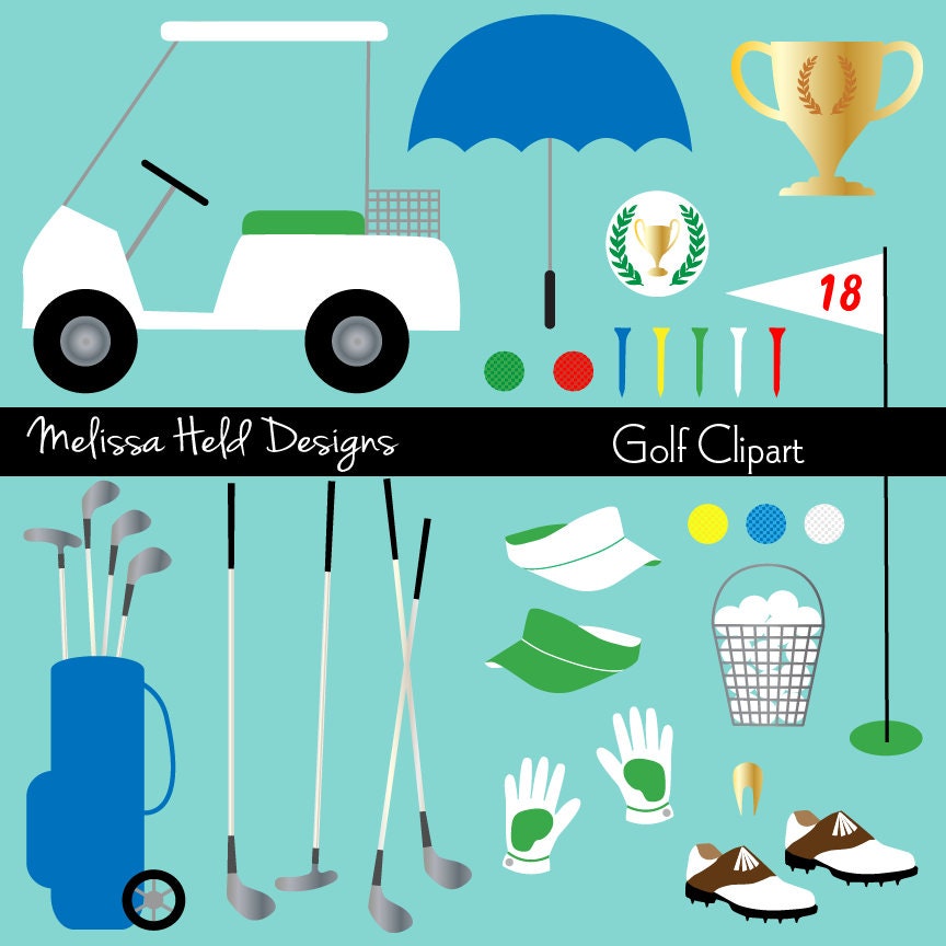 Golf Digital Clipart - Etsy