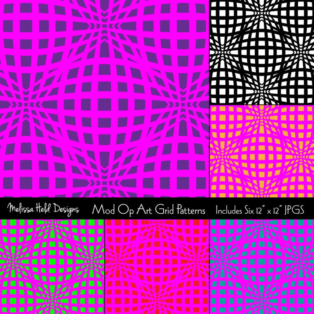 Mod Op Art Grid Patterns - Etsy