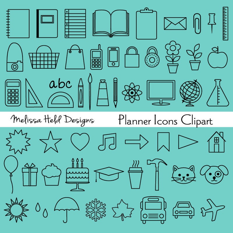 Planner Icon Clipart - Etsy