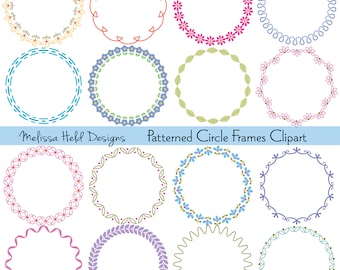 Beaded Circle Frames Digital Clipart | Etsy