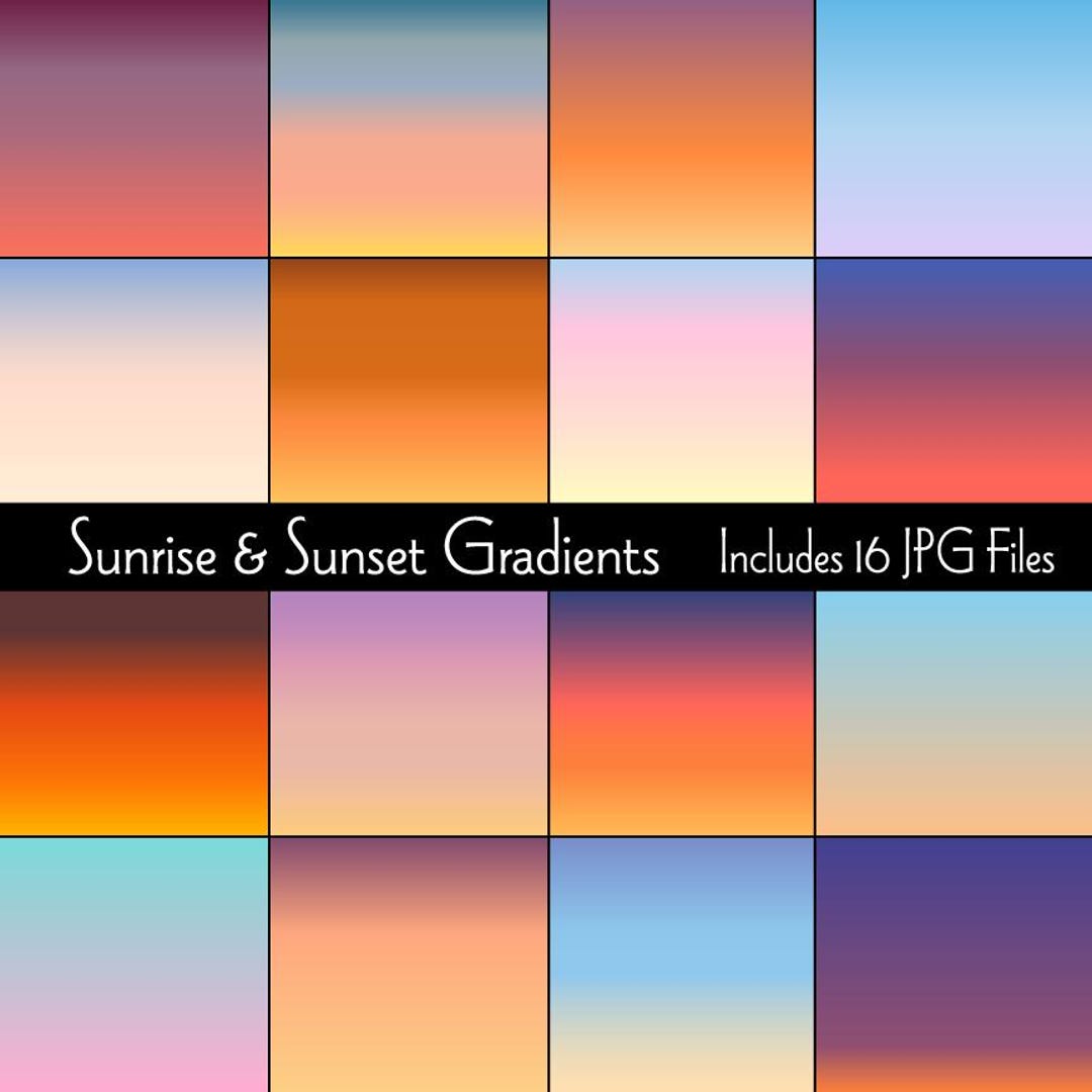 Sunrise & Sunset Gradient Backgrounds - Etsy