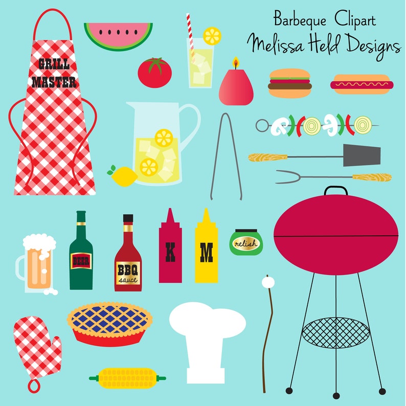 Barbecue Digital Clipart - Etsy