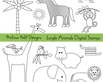 Woodland Animals Digital Stamps Clipart | Etsy