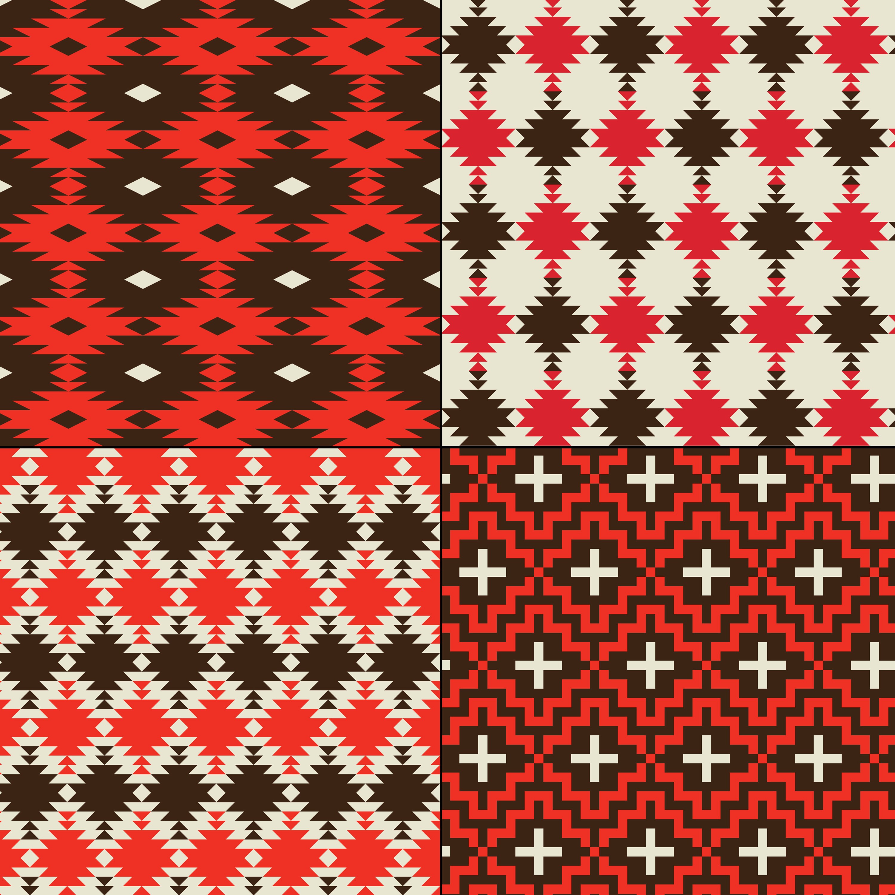 Red Native American Digital Patterns - Etsy