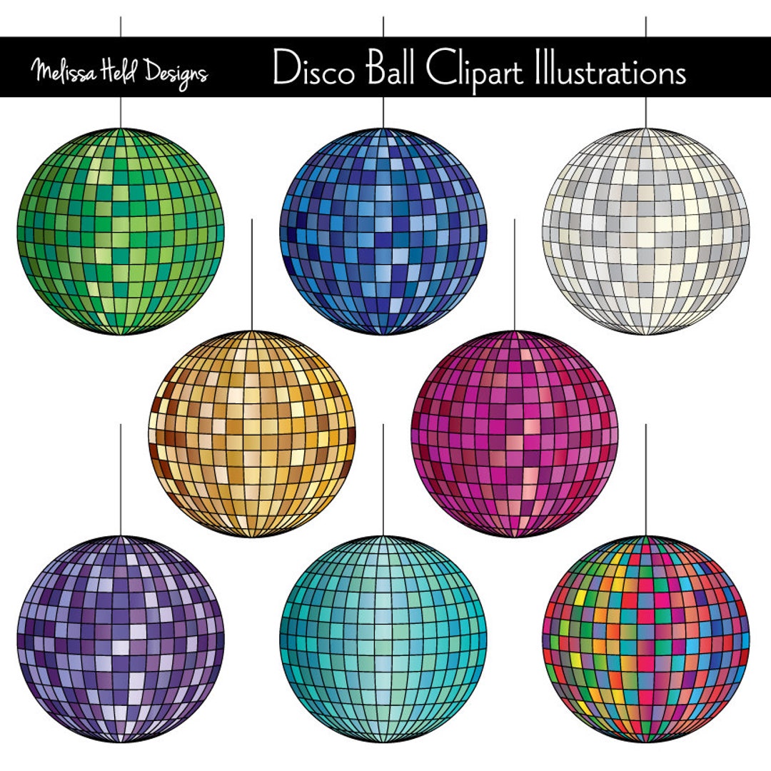 Disco Ball Digital Clipart Illustrations - Etsy