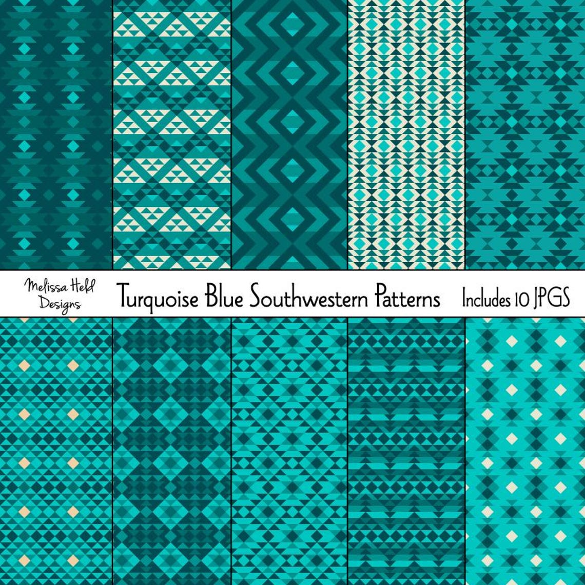 Turquoise Blue Southwestern Patterns - Etsy