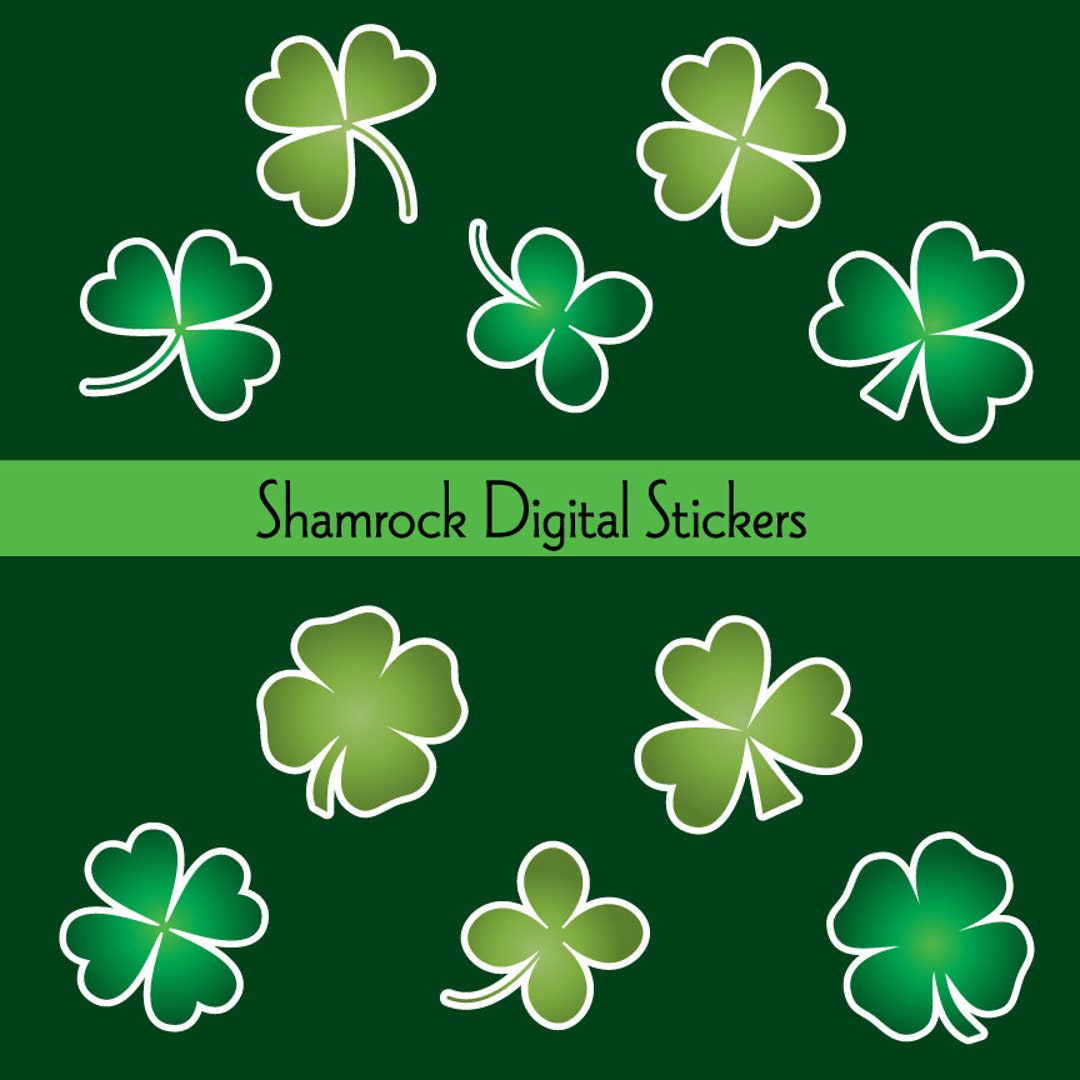 St Patrick's Day Shamrock Printable Stickers - Etsy