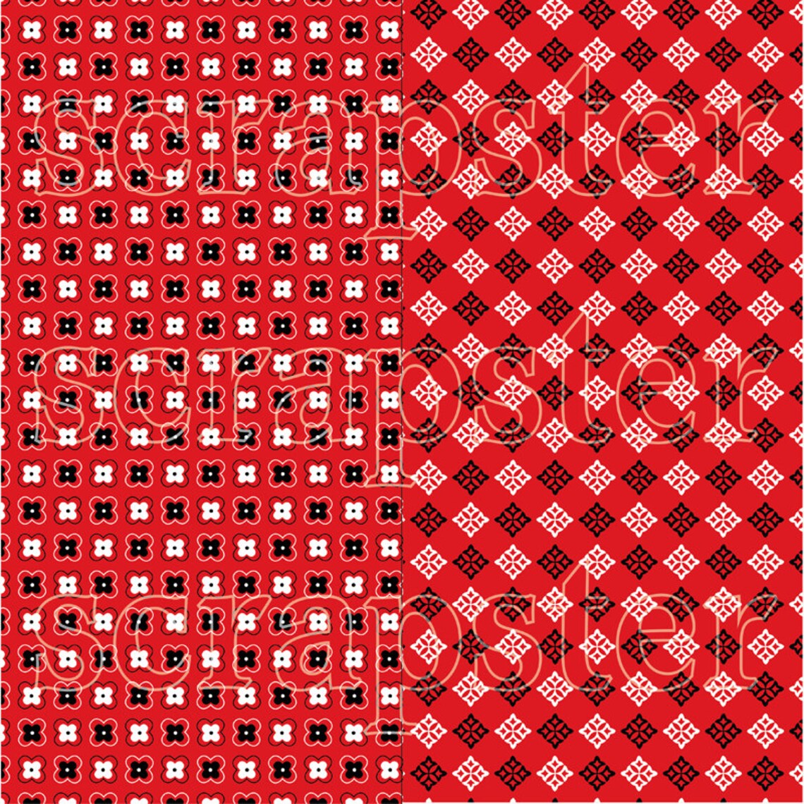 Red Bandana Digital Patterns - Etsy