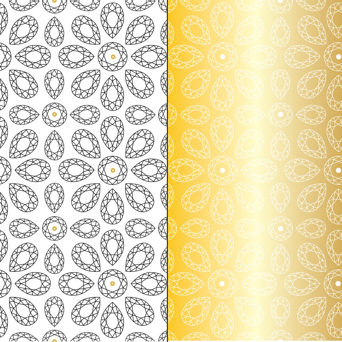 Gold Deco Digital Patterns - Etsy