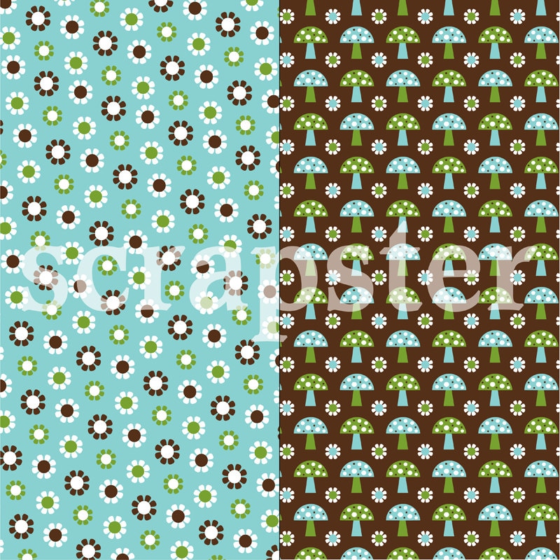 Blue & Green Owl Digital Patterns - Etsy