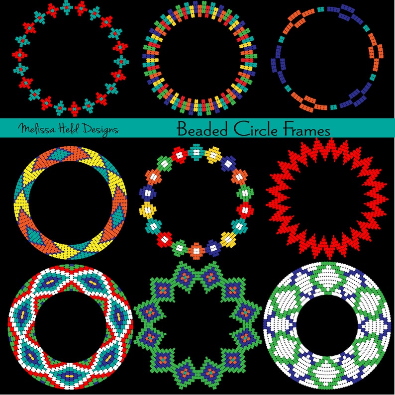 Beaded Circle Frames Digital Clipart - Etsy