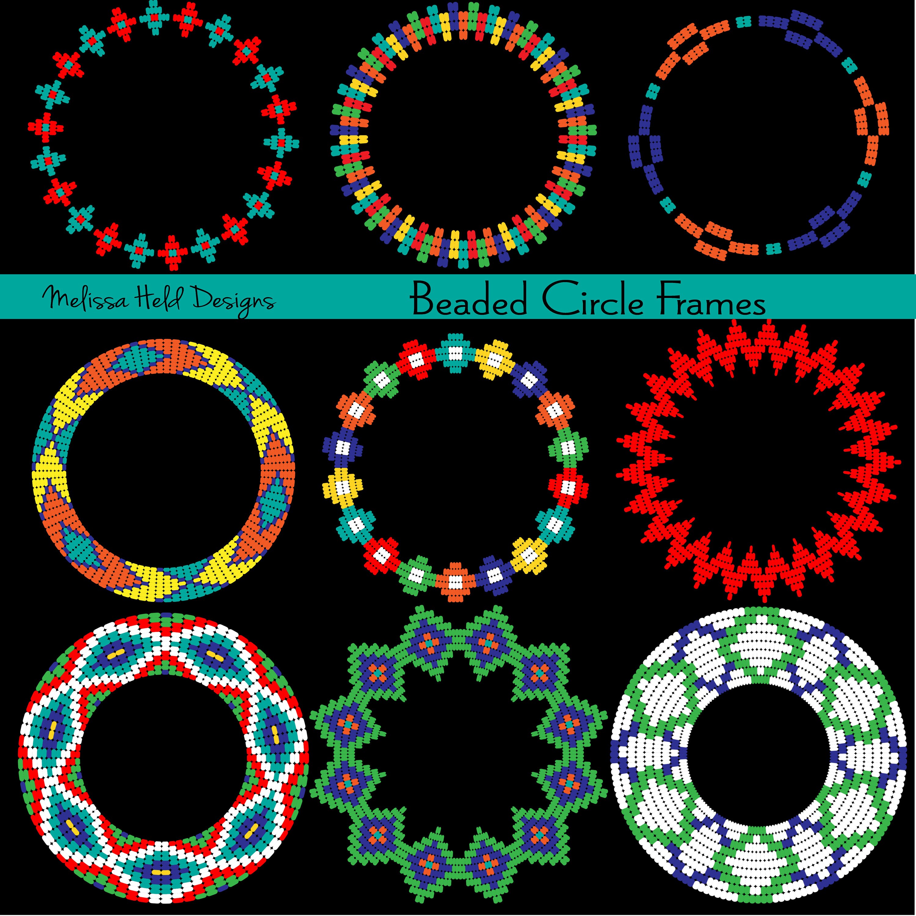 Beaded Circle Frames Digital Clipart - Etsy