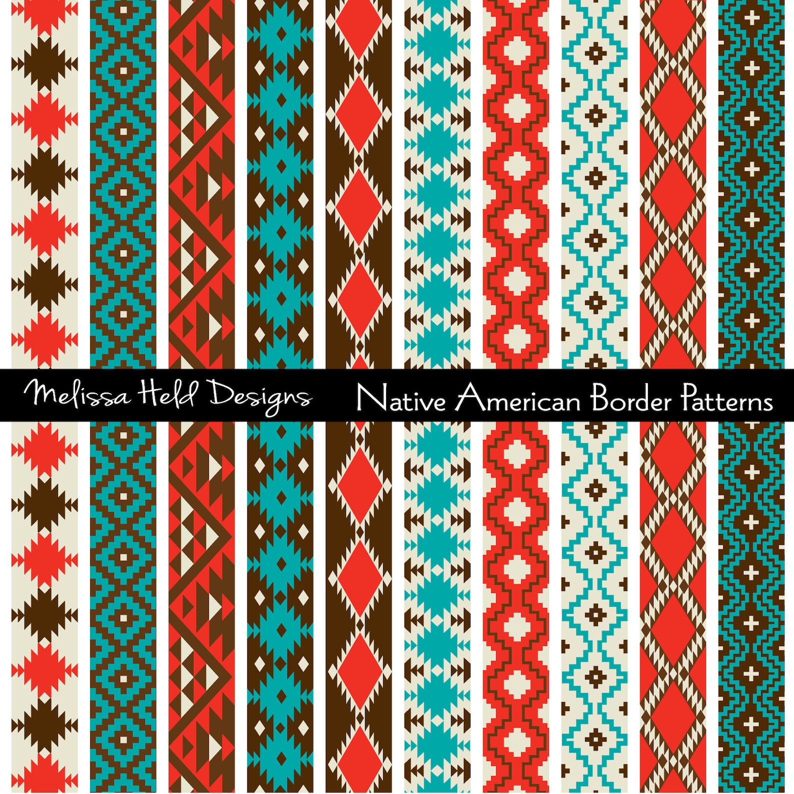 Native American Border Patterns Digital Clipart - Etsy