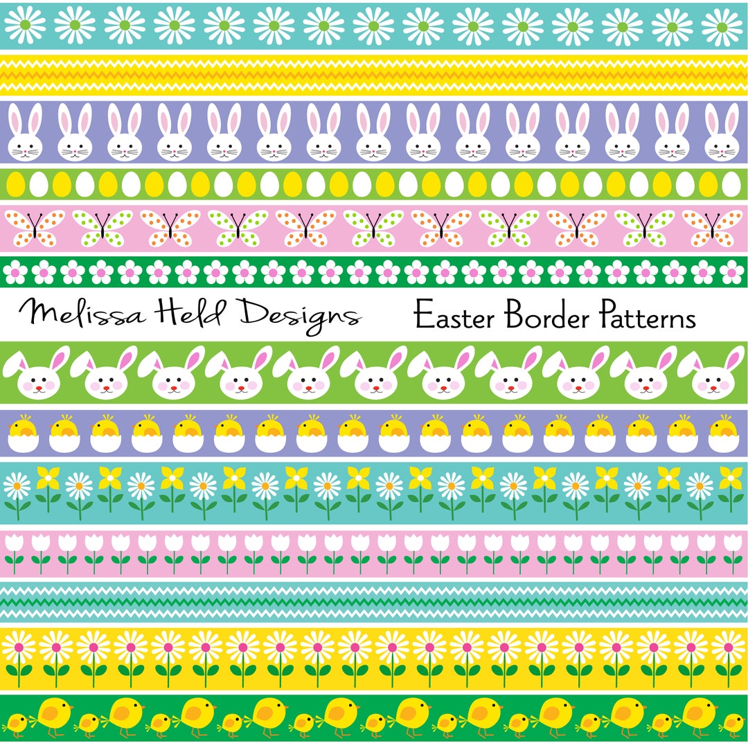 Easter Border Patterns Digital Clipart - Etsy