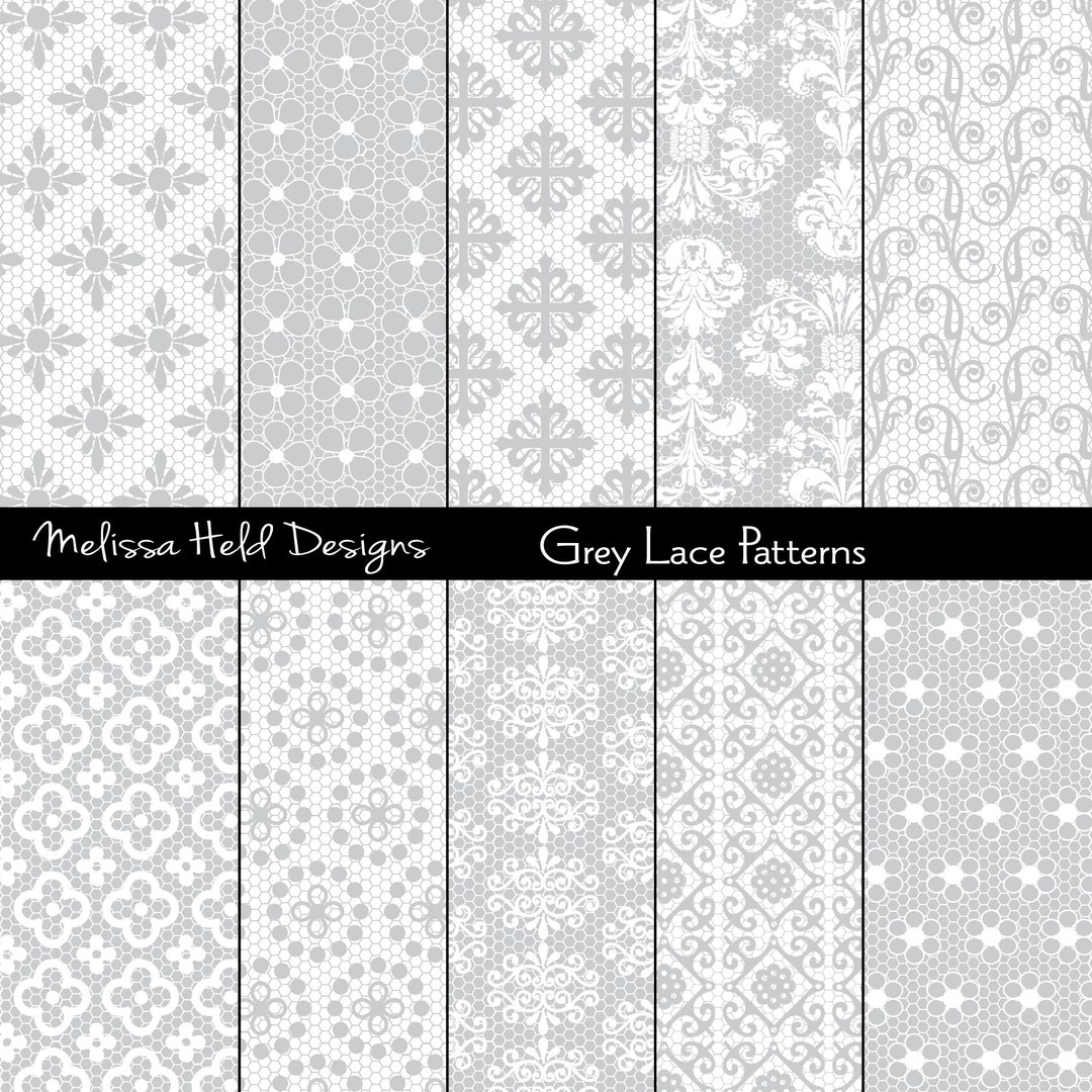 Grey Lace Digital Patterns - Etsy