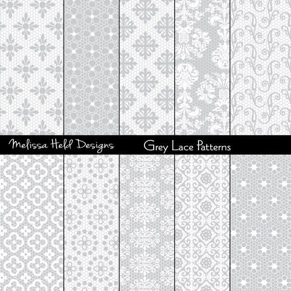 Grey Lace Digital Patterns | Etsy