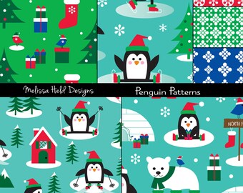 Cute Penguins Clipart. Christmas Penguin Scrapbook, Winter Clip Art ...