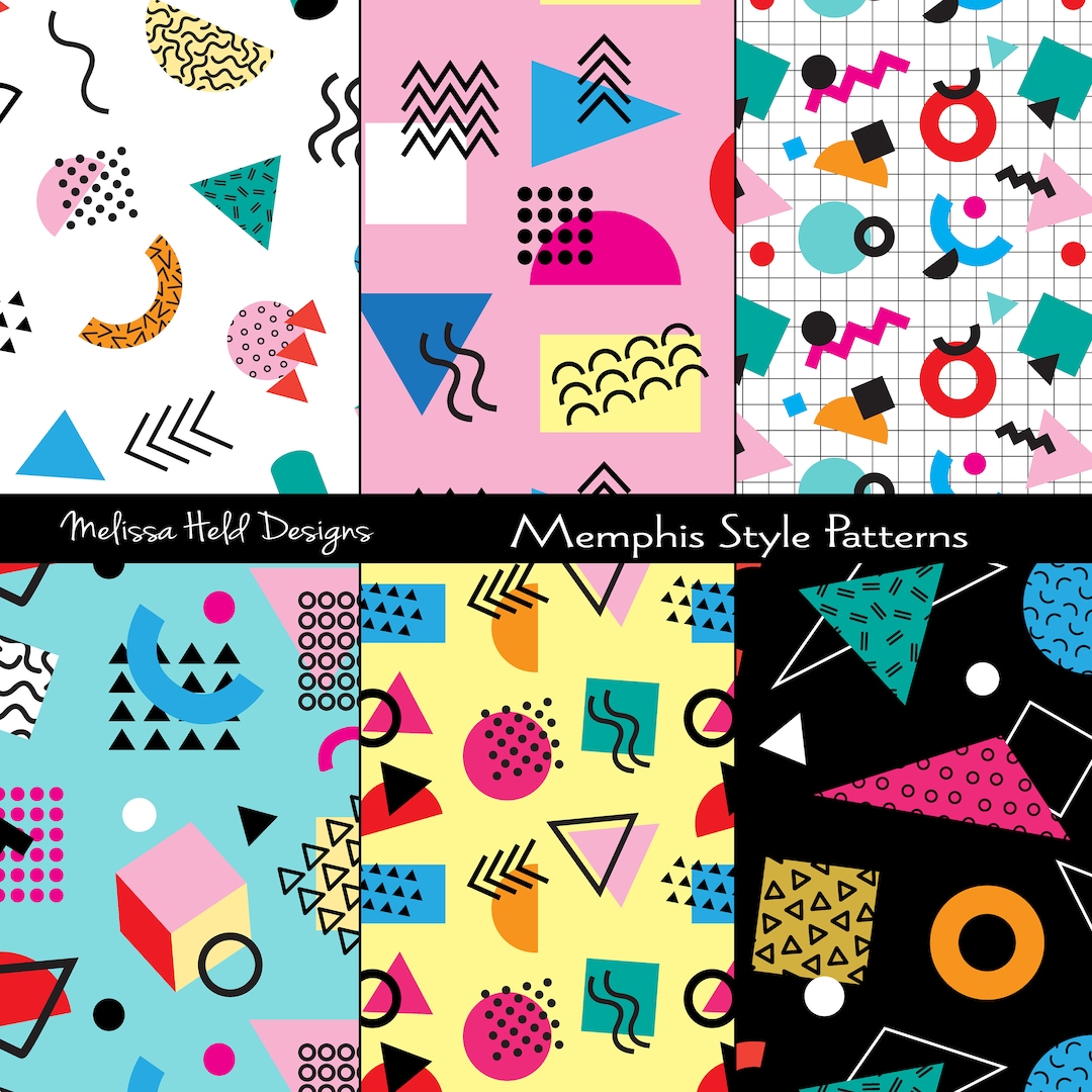 Memphis Style Digital Patterns - Etsy