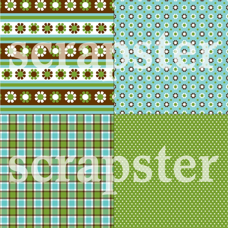 Blue & Green Owl Digital Patterns - Etsy
