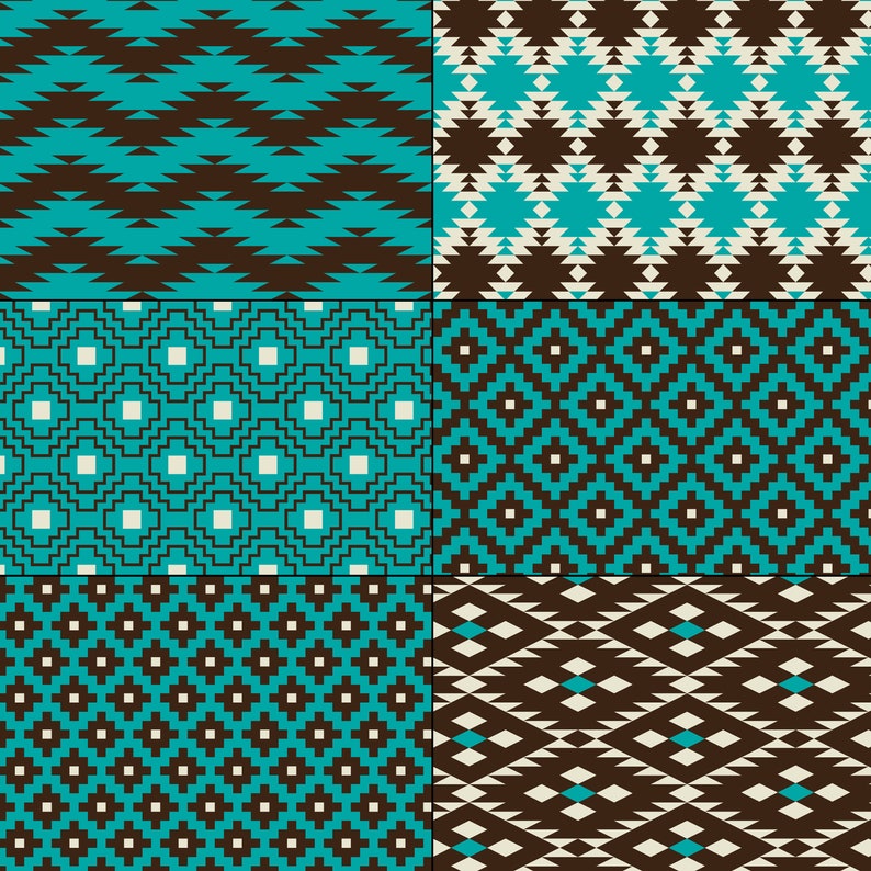 Blue Native American Digital Patterns - Etsy